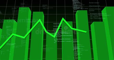 Displaying Green Bar And Neon Green Line Chart Graphic On Dark Grid