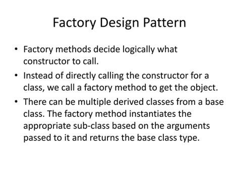 Factory Design Pattern Pptx Programming Languages Computing