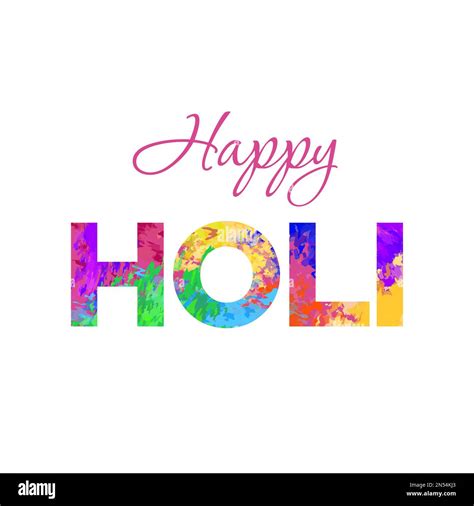 Happy Holi Text Vector Illustration Letters In Vibrant Colors