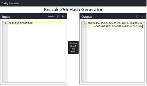 Keccak 256 Hash Generator Online Codifyformatter