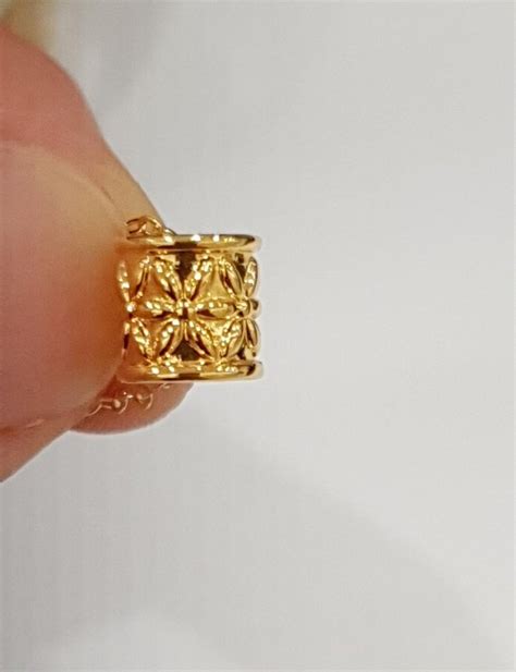 새제품24k 꽃무늬 원통 펜던트 목걸이18k체인포함 세컨웨어헬로마켓