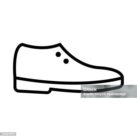 신발 윤곽 벡터 아이콘입니다 웹 모바일 앱 및 Ui 디자인용 신발 아이콘입니다 흰색 배경에 고립 된 옷 그림 0명에 대한 스톡