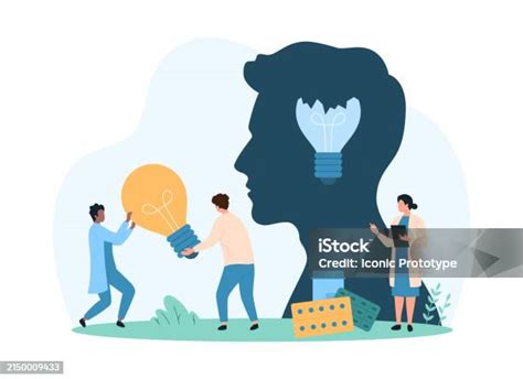 작은 사람들의 정신 건강 스트레스 정서적 소진 및 불안 관리 아이디어 Mental Wellbeing에 대한 스톡 벡터 아트 및