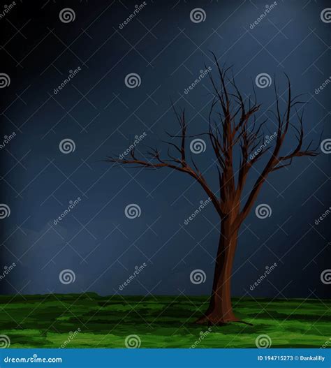 Abstract Landscape With Tree And Storm Stock Vector Illustration Of Darkness Clearing 194715273