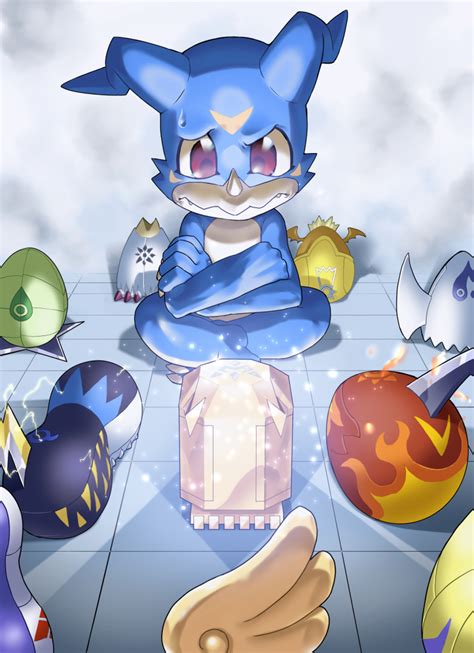 V Mon Digimon Highres Crossed Arms Digimental Digimental Of Courage Digimental Of Fate