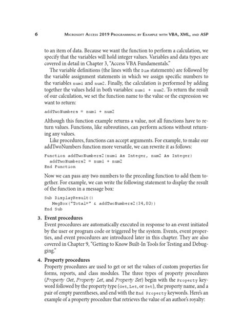 M A 2019 P E Vba Xml Asp Icrosoft Ccess Rogramming By Xample With And Pdf