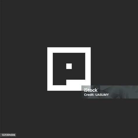 마크 초기 P 문자 모노그램 사각형 기하학적 모양 창조적 인 미니멀 스타일 타이포그래피 평면 디자인 요소 알파벳 P에 대한 스톡 벡터 아트 및 기타 이미지 Istock