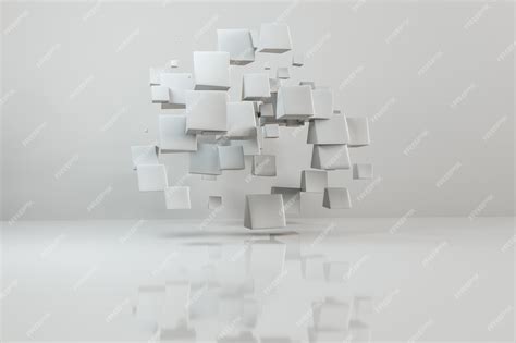 Premium Photo 3d Rendering Creative Cubes With Warped Shape