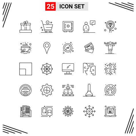 25 Icons Line Style Grid Based Creative Outline Symbols For Website Design Simple Line Icon