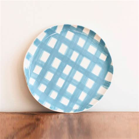 Noss And Co Gingham Dinner Plates Designer Furniture Designer