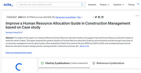 Improve A Human Resource Allocation Guide In Construction Management