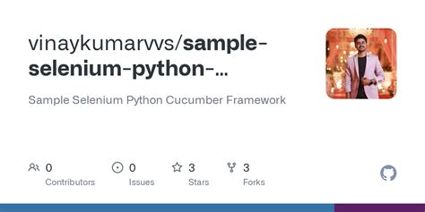 Github Vinaykumarvvs Sample Selenium Python Cucumber Framework