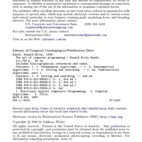 The Art Of Computer Programming Volume 3 Sorting And Searching