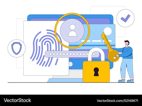 Flat Personal Data Protection Concept With People Vector Image