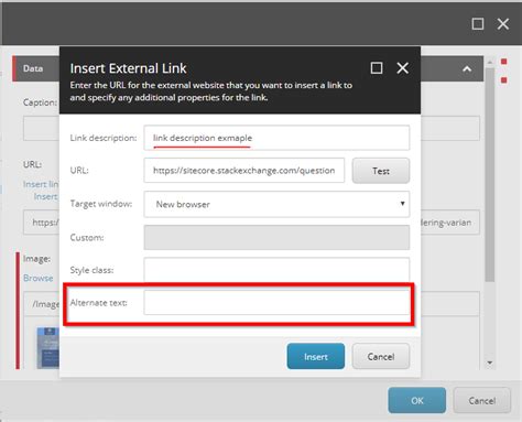sxa image as link with link description as title attribute using