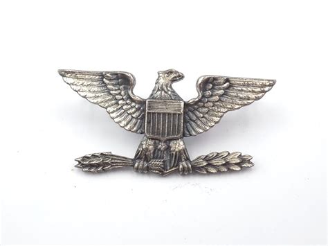 Original Us Army Colonel Eagle Collar Insignia 3s Sherman Manufacturing