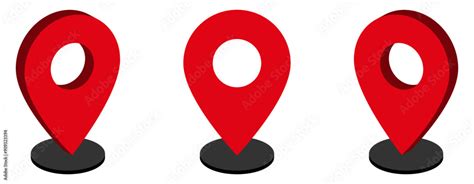 3d location map pointer icon place pin marker sign isometric red gps map pointers in flat