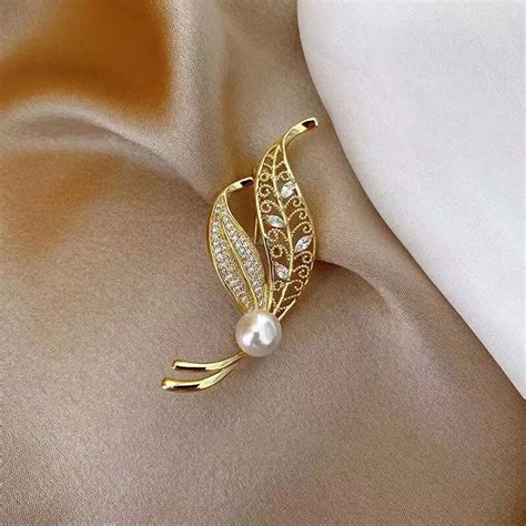 Broches Delicados De Hoja De Rbol Para Mujer Broche De Diamantes De