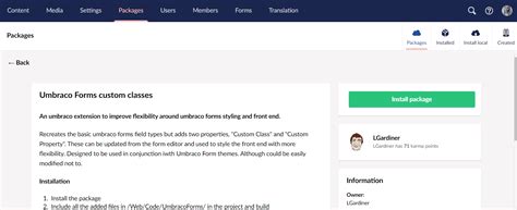 empty package version compatibility report in the umbraco backoffice