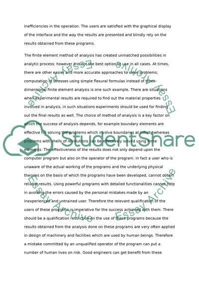 Finite Element Method Essay Example Topics And Well Written Essays Words
