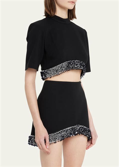 Simkhai Jalen Embellished Crepe Crop Top Bergdorf Goodman