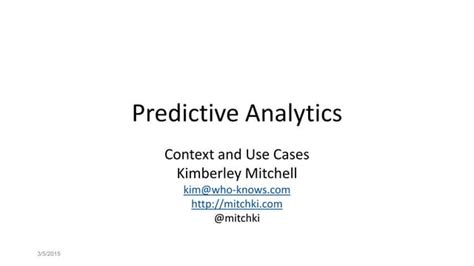 Predictive Analytics An Overview Pptx
