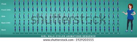 Girl Walk Cycle Stock Photos And Pictures Images Shutterstock