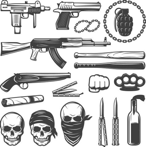 Gangster Monochrome Quotes Royalty Free Vector Image