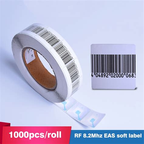1000pcs Roll RF 8 2Mhz EAS Soft Label 4x4cm With B Vicedeal
