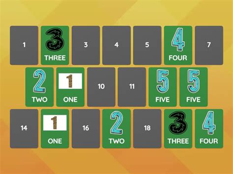 Numbers Memory Game Parejas