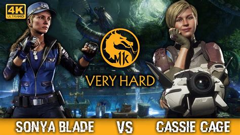 Mortal Kombat 11 Sonya Blade Vs Cassie Cage Very Hard Youtube