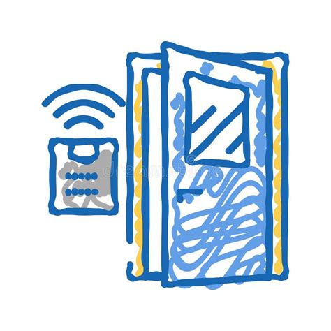 Access System Smart Home Remote Open Door Icon Doodle Illustration Stock Illustration