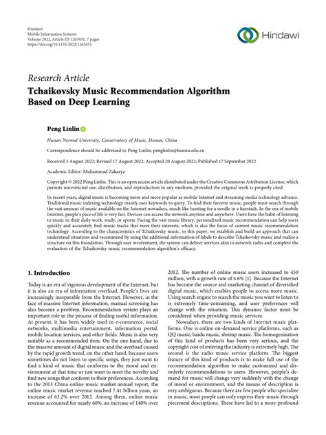 pdf tchaikovsky music recommendation algorithm based on deep learning