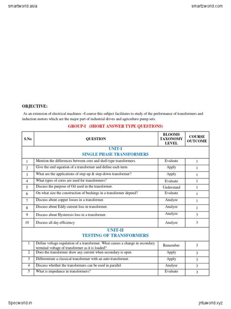 Electrical Machines Ii Pdf Transformer Electromagnetic Induction