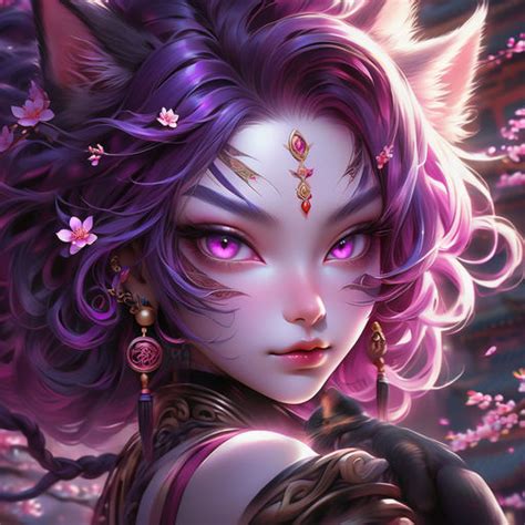 Cat Eyes Big Fluffy Cat Ears Braided Hair Woman Cat Eyes Cat By Pandadk80 Playground