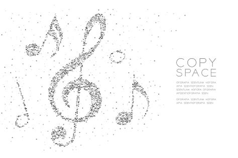 추상적인 기하학적 낮은 다각형 사각형 상자 픽셀 및 삼각형 패턴 복사 공간 벡터 Eps 10 흰색 배경 음악 노트 모양 개념 디자인 블랙 색상 그림 0명에 대한 스톡 벡터