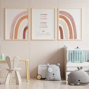Personalized Affirmation Set Of 3 Art Prints Custom Rainbow Gender