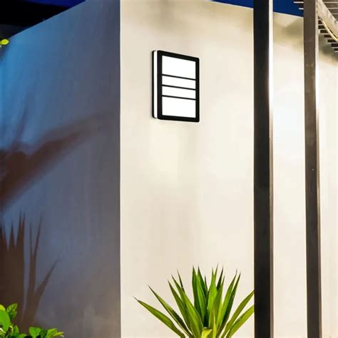 Goya 2 Outdoor Plastic And Pc Led Wall Light Opal Diffuser Black