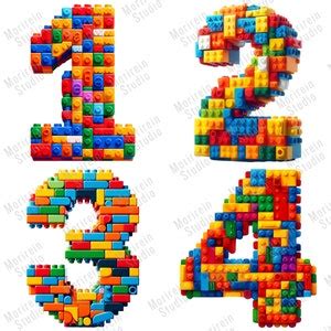 Building Block Numbers Clipart 10 PNG Happy Birthday Blocks PNG Birthday Blocks Number Party