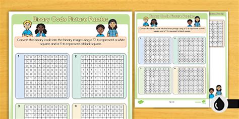 Binary Code Picture Puzzles Teacher Made Twinkl