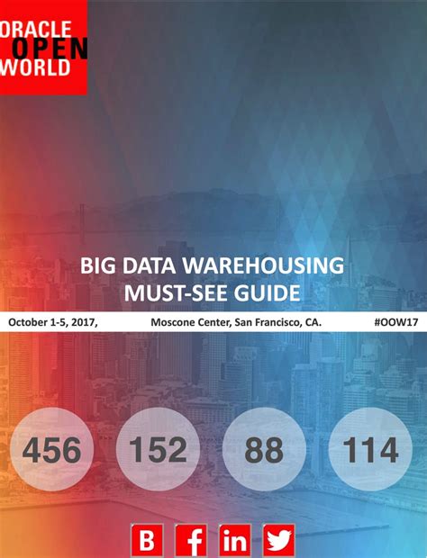 Big Data Warehousing Must See Guide For Oracle Openworld 2017 Coder