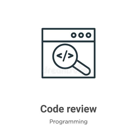 Code Review Outline Vector Icon Thin Line Black Code Review Icon Flat