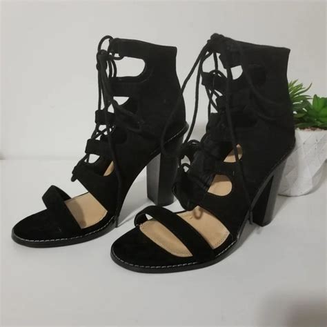 Liliana Faux Suede Lace Up Heels Mercari Lace Up Heels Suede Lace Mercari