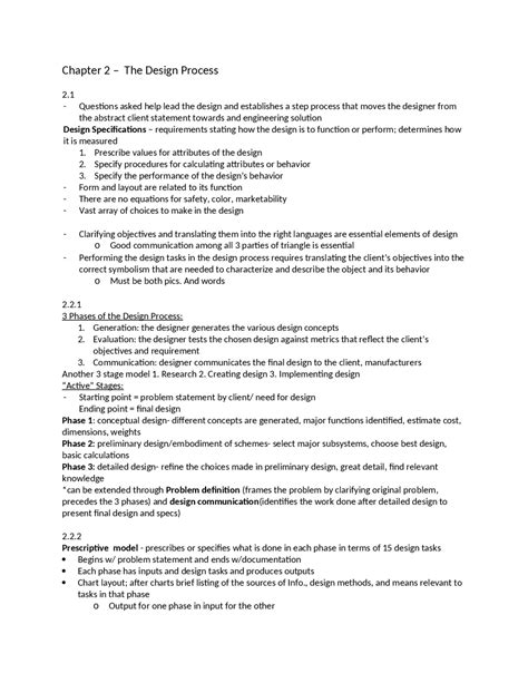 The Design Process Lecture Notes Enge 1114 Docsity