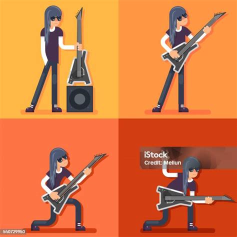 전기 기타 아이콘크기 기타 연주자 단단함 바위산 무거운 포크 음악 배경기술 놀기에 대한 스톡 벡터 아트 및 기타 이미지 놀기