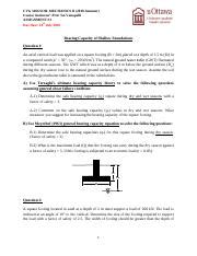 CVG3106 2018 Sum ASGMT 3 Pdf CVG 3106 SOIL MECHANICS II 2018 Summer