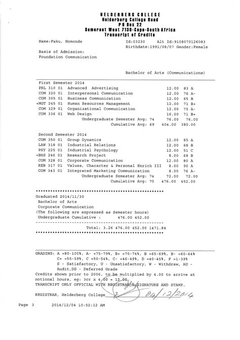 Degree And Transcript PDF