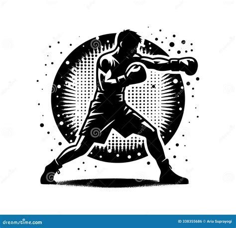 Boxer Silhoutte Jab Punch Stock Vector Illustration Of View 338355686