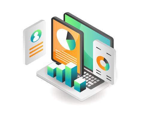 Isometric Illustration Concept Business Investment Data Analysis
