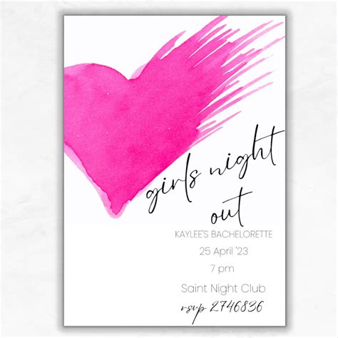 Girls Night Out Invitation Fully Editable Digital Download Artofit